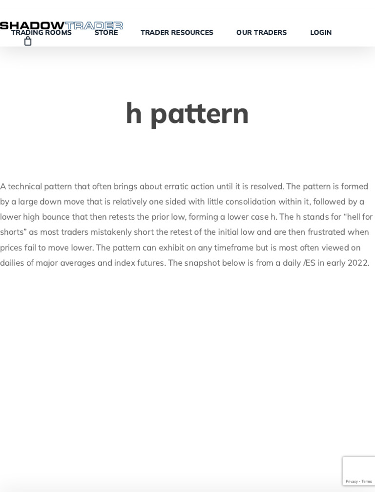 H Pattern - Shadow Trader | PDF | Trading Room | Financial Markets