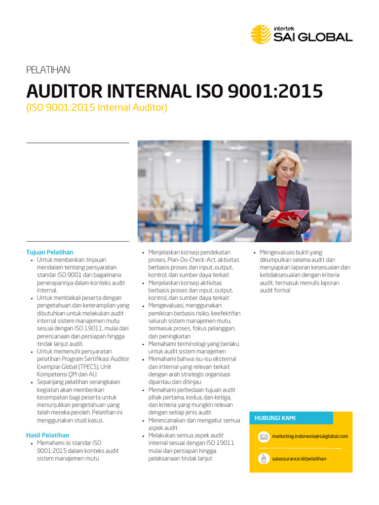 ISO 9001 2015 Internal Auditor Training Syllabus | PDF