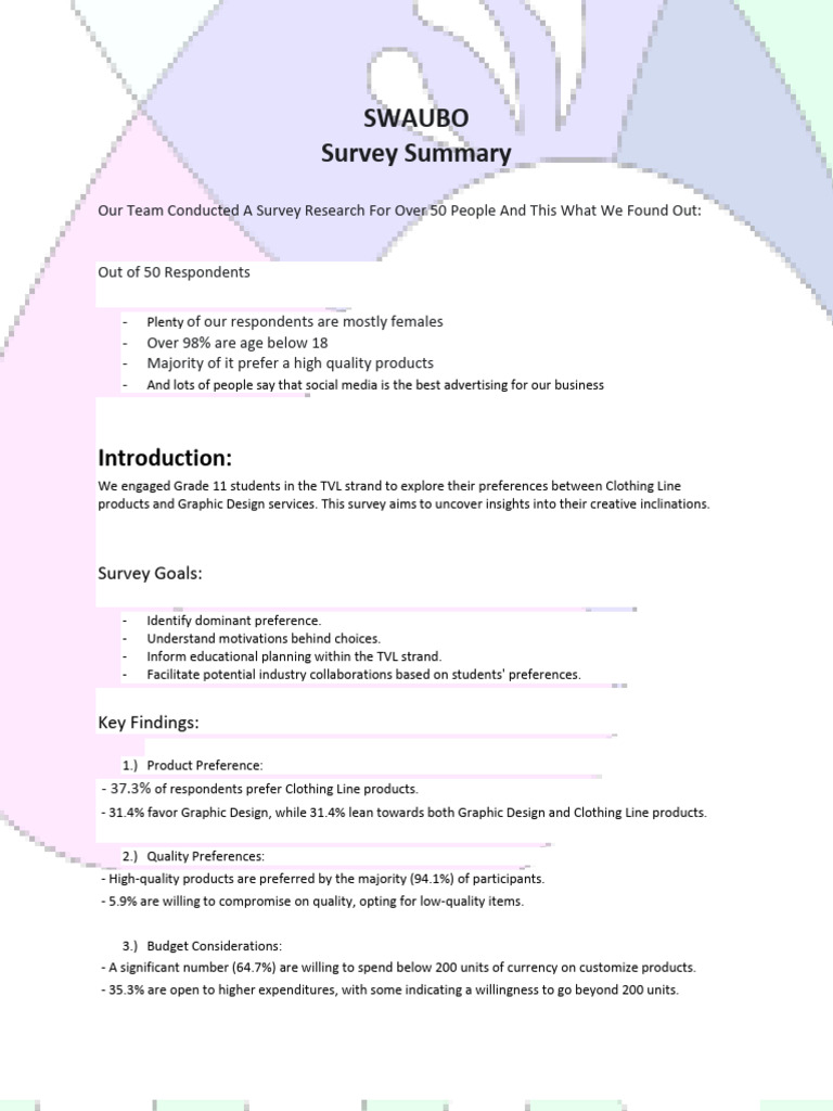Survey Summary | PDF | Advertising | Public Sphere