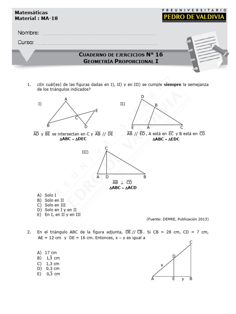 MA18 - Geometría Proporcional I - 2021 | PDF