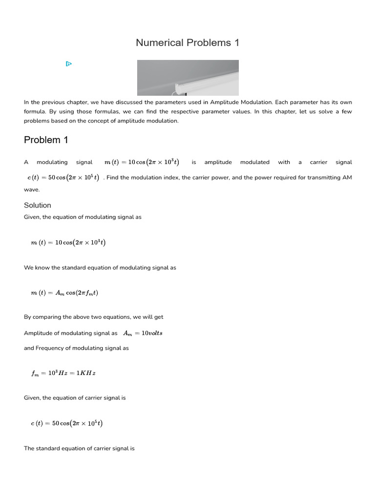 Numerical Problems 1 | PDF