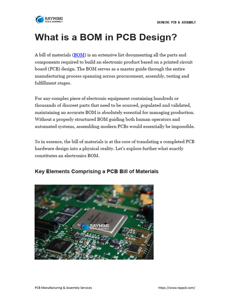 What Is A BOM in PCB Design | PDF | Printed Circuit Board | Computer ...