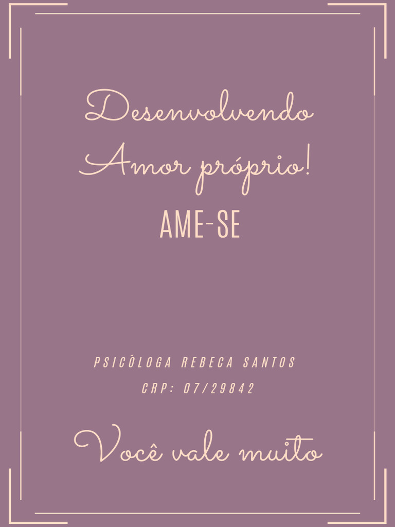 Desenvolvendo Amor Próprio na Mulher | PDF | Autoajuda