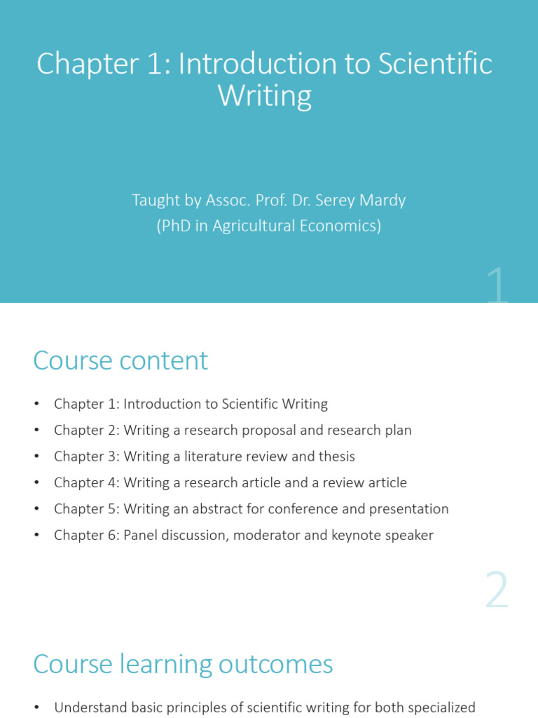 Chapter 1 - Introduction To Scientific Writing NEW | PDF | Career ...
