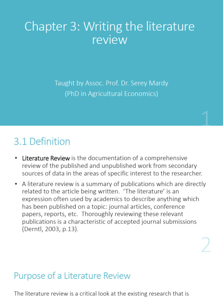 Chapter 3 - Writing A Literature Review | PDF | Intention | Analysis