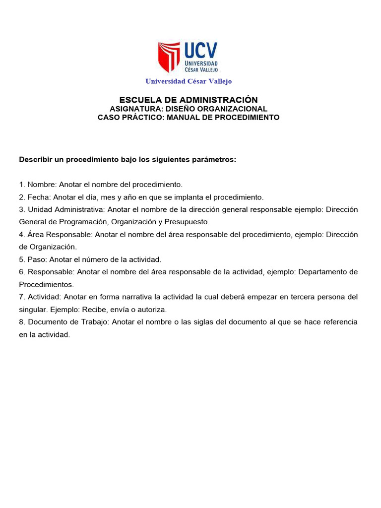Sesion 9 Caso Práctico Manual de Procedimientos | PDF