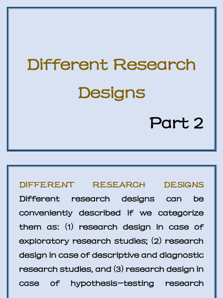 Different Research Designs | PDF | Hypothesis | Statistics