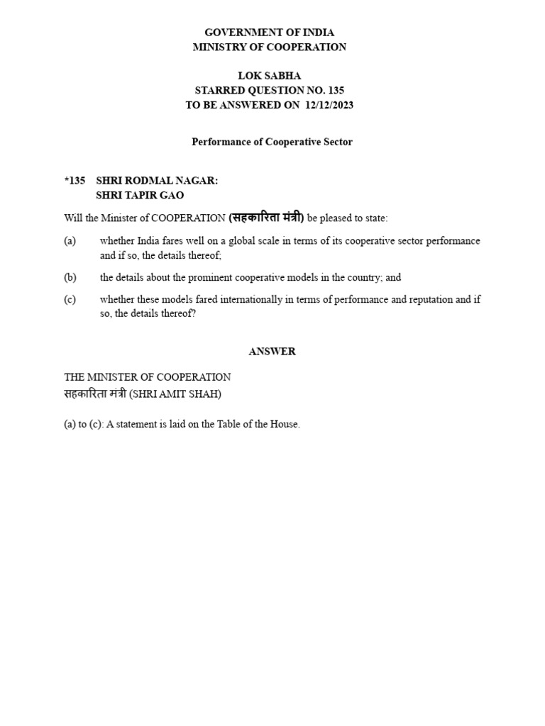 Loksabhaquestions Annex 1714 AS135 | PDF | Economies | Business