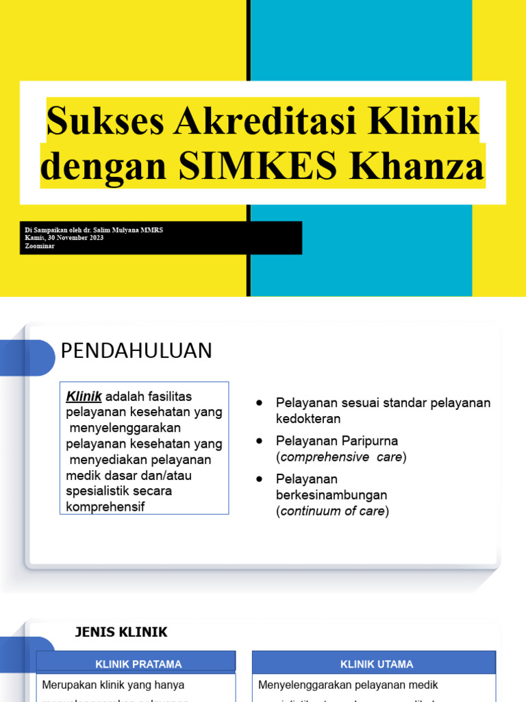 Sukses Akreditasi Klinik Dengan SIMKES Khanza | PDF