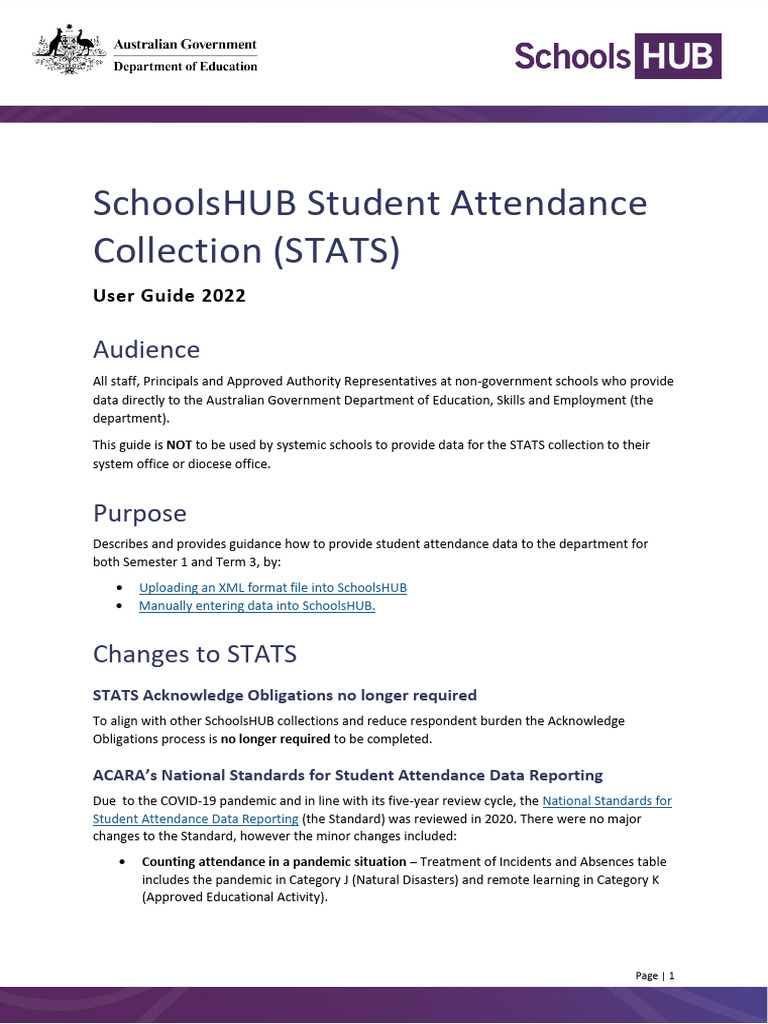 Student Attendance Data Guide 2022 | PDF