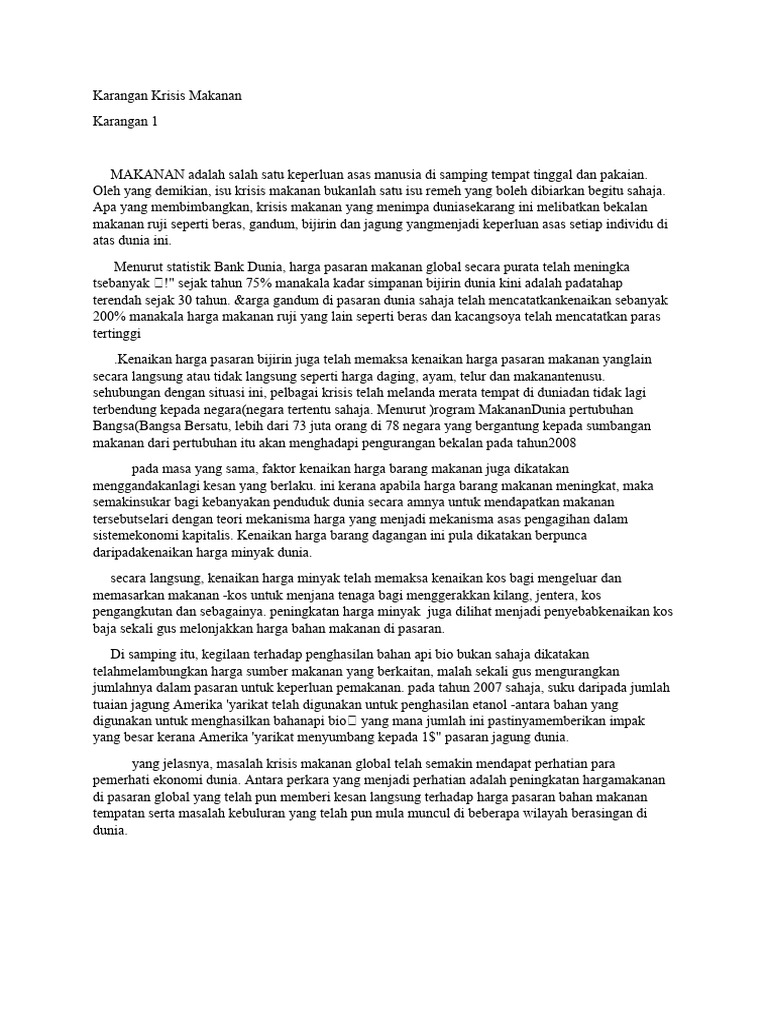 Karangan Ujian PKSK Kemasukan Tingkatan 1 | PDF