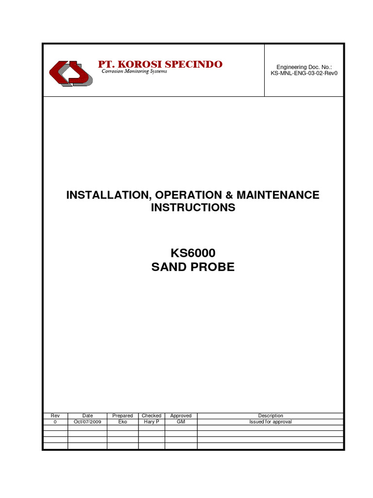 Sand Probe Installation & Maintenance Guide | PDF | Pipe (Fluid ...