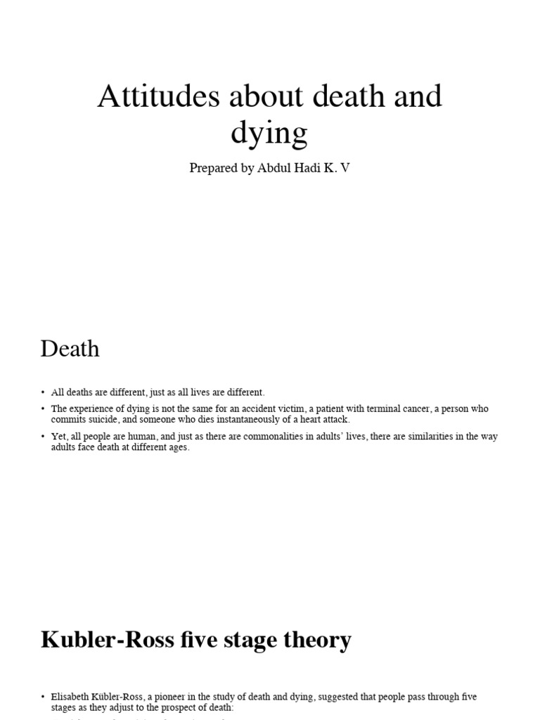 Attitude Towards Death and Dying | PDF