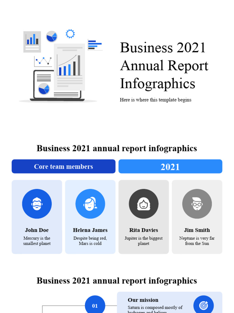 Business 2021 Annual Report Infographics by Slidesgo | PDF