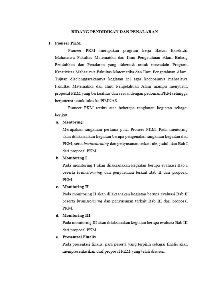 PROKER BEM FMIPA 2024-Rev1 | PDF