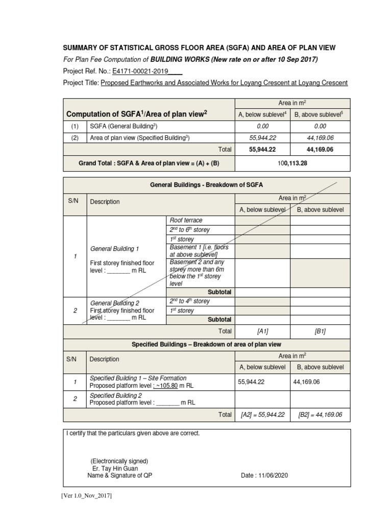 SGFA Computation for Building Works | PDF | Building Technology ...