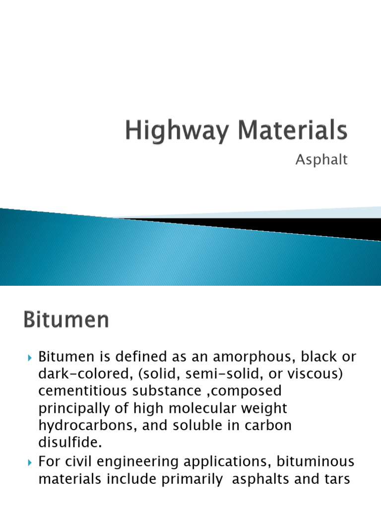 Lecture 3 Highway Materials - Asphalt | PDF | Materials | Physical Sciences