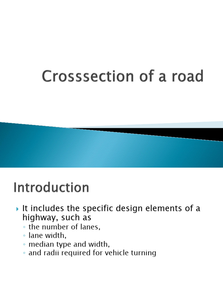 Road Cross Section Design Elements | PDF