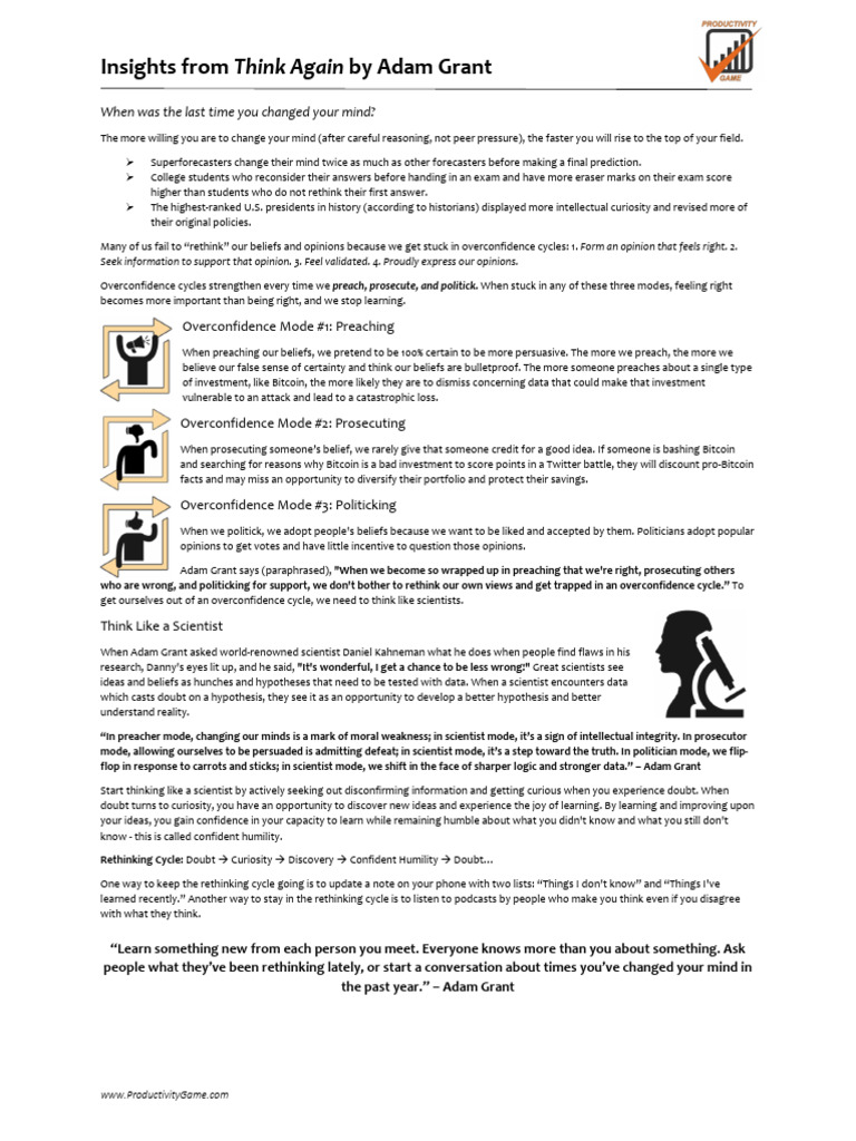 4) Think Again | PDF | Hypothesis | Humility