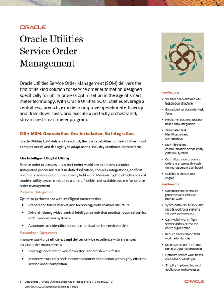Utilities Service Order Management Ds | PDF | Automation | Oracle ...