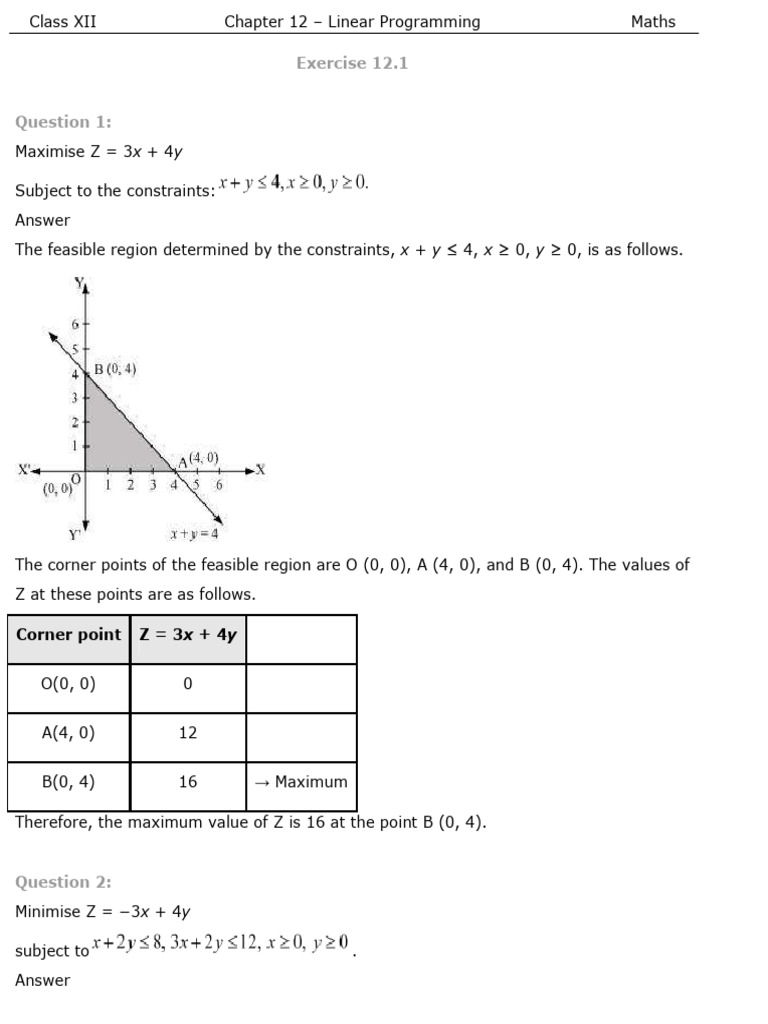 Excercise 12.1 | PDF | Linear Programming | Discrete Mathematics