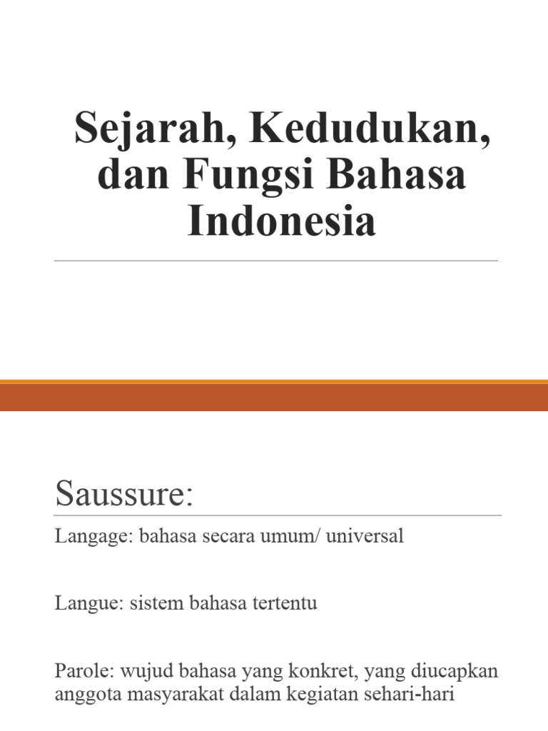 Sejarah dan Fungsi Bahasa Indonesia | PDF | Seni & Disiplin Bahasa ...