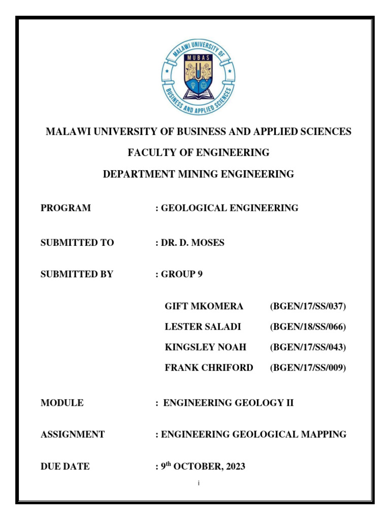 Engineering Geological Mapping of Ndirande | PDF | Geology | Landslide