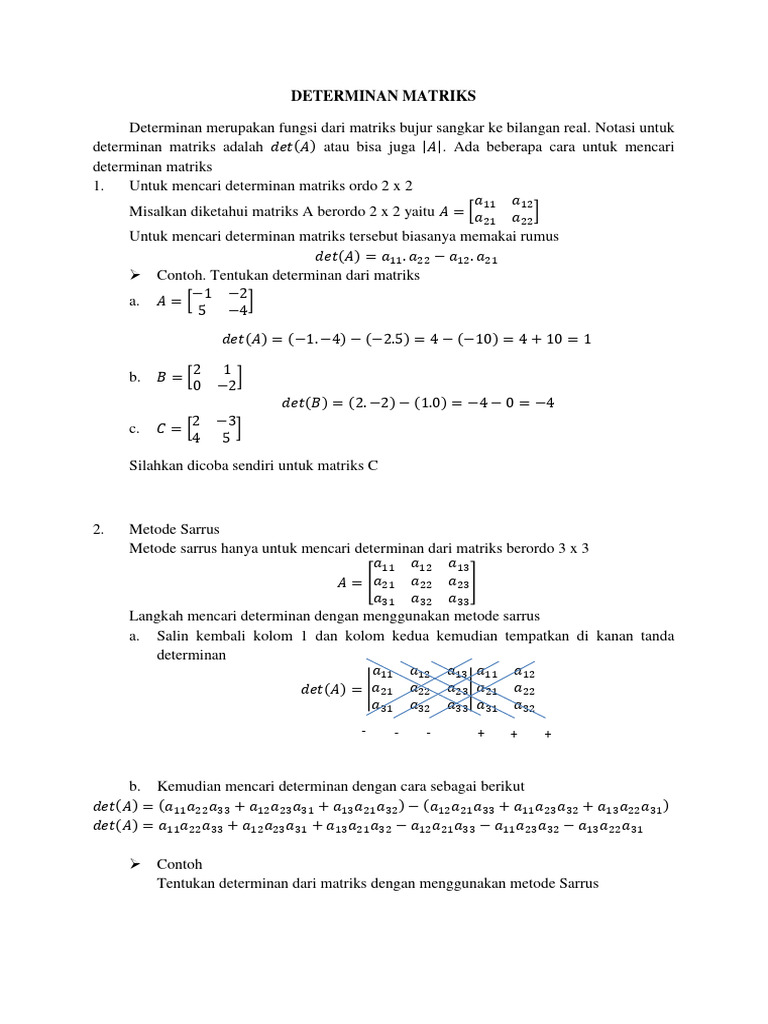 DETERMINAN MATRIKS Fix | PDF | Sains & Matematika | Komputer