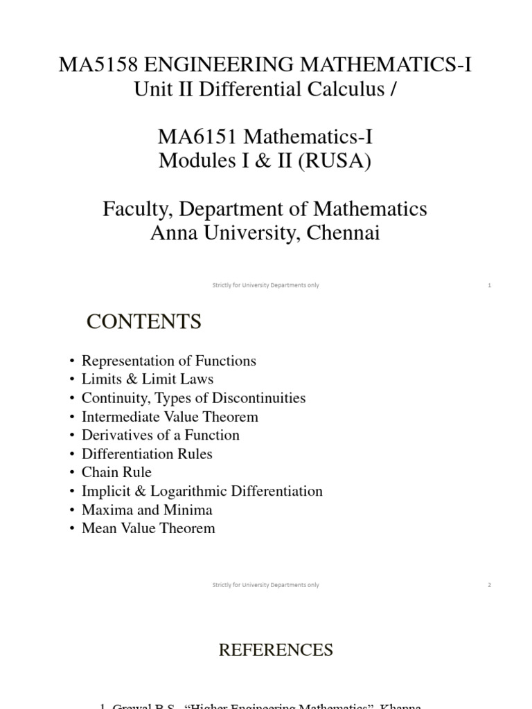 Diff. Cal. Section 1 | PDF