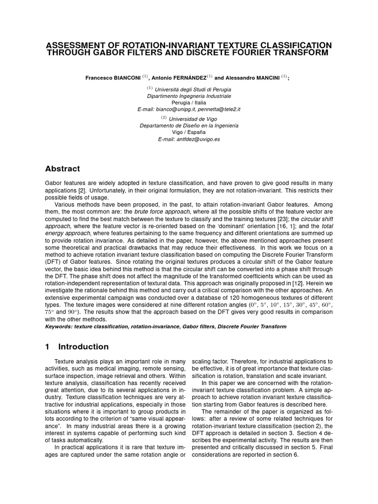 Assessment of Rotation-Invariant Texture Classification | PDF