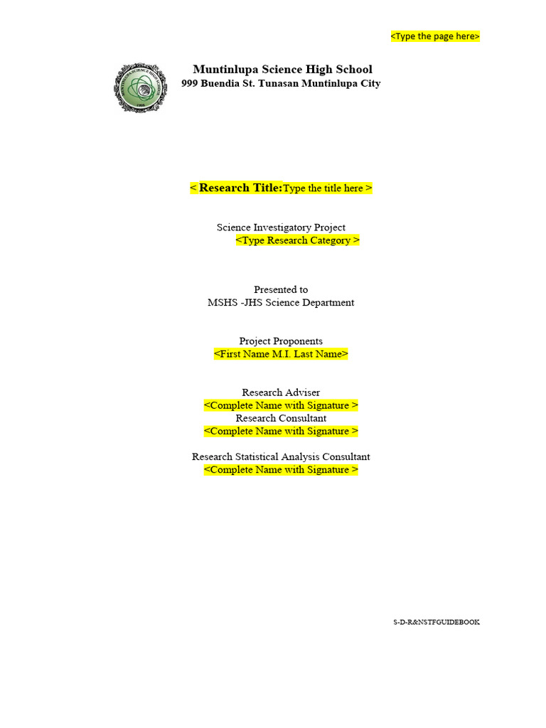 IMRAD RSTF Template Science Project | PDF | Statistics | Experiment