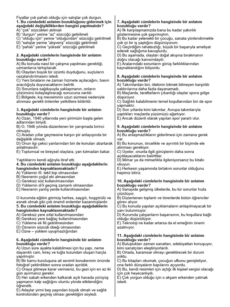 Ösym Analatim Boz | PDF