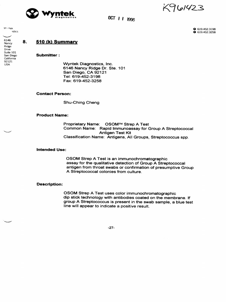 FDA Strep Test | PDF