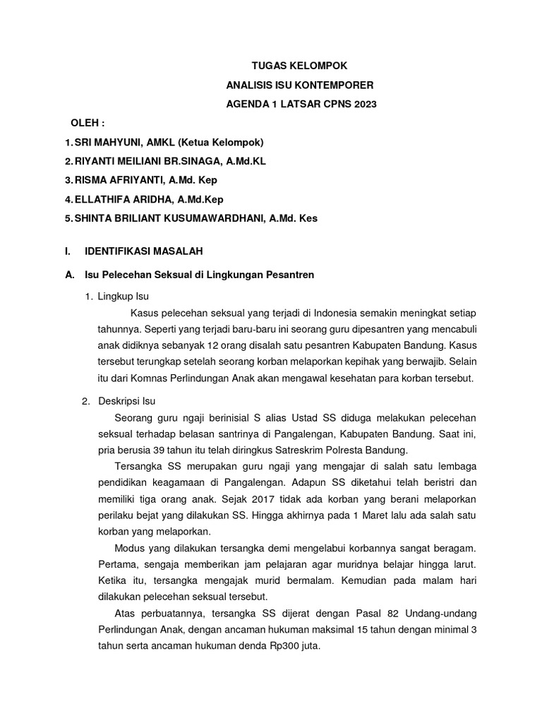 Tugas Kelompok Agenda 1 Isu Kontemporer | PDF