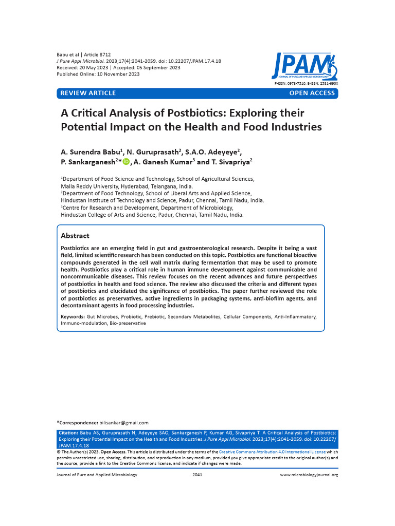JPAM Vol 17 Issue4 P 2041-2059 | PDF | Reactive Oxygen Species | Probiotic