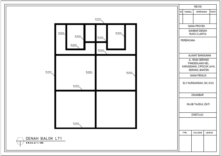 Denah Balok LT 1 | PDF
