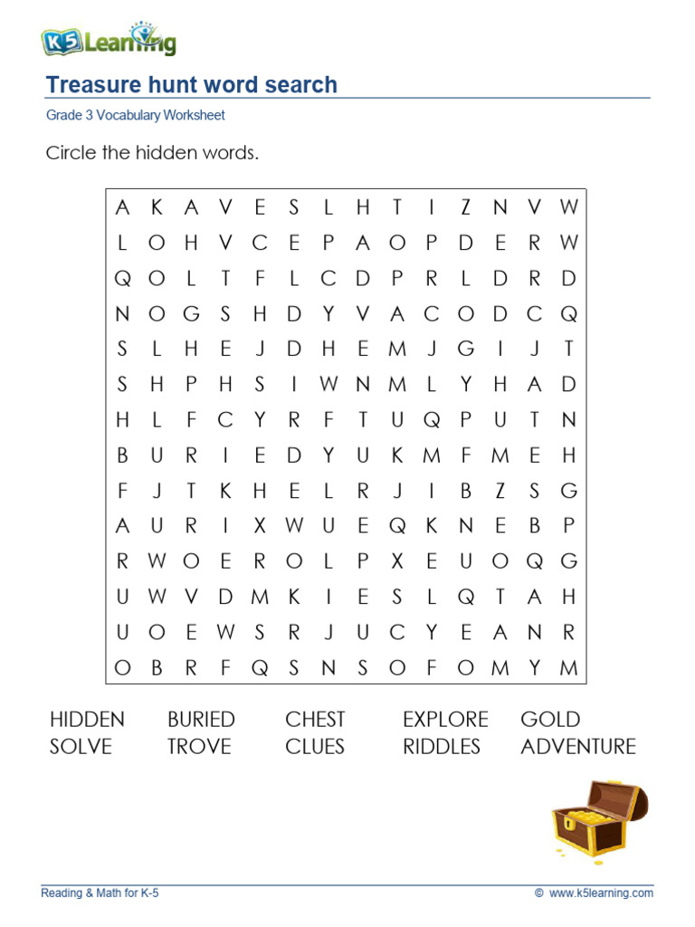 Treasure Hunt Word Search2 Pdf