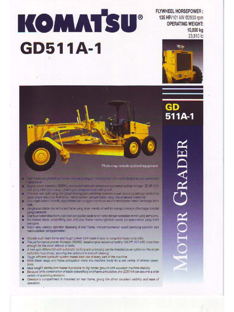 Grader - Komatsu Gd511a-1 | PDF