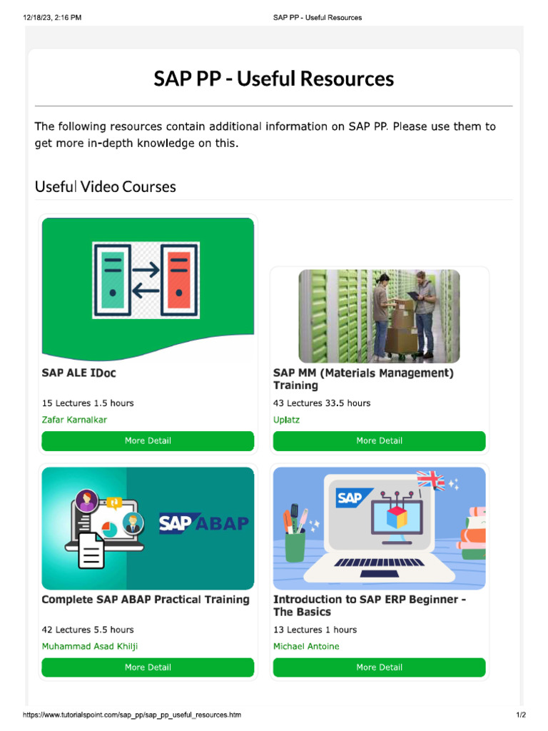 29 SAP PP - Useful Resources | PDF