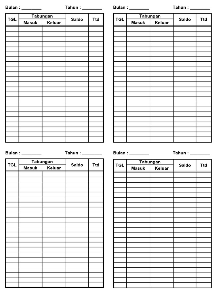 Kartu Tabungan Study Tour | PDF