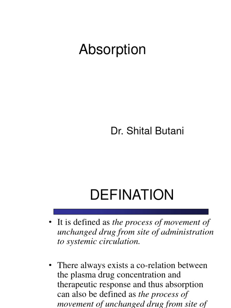 Unit.1 Absorption-Mechanisms of Drug Absorption Through GIT. | PDF ...