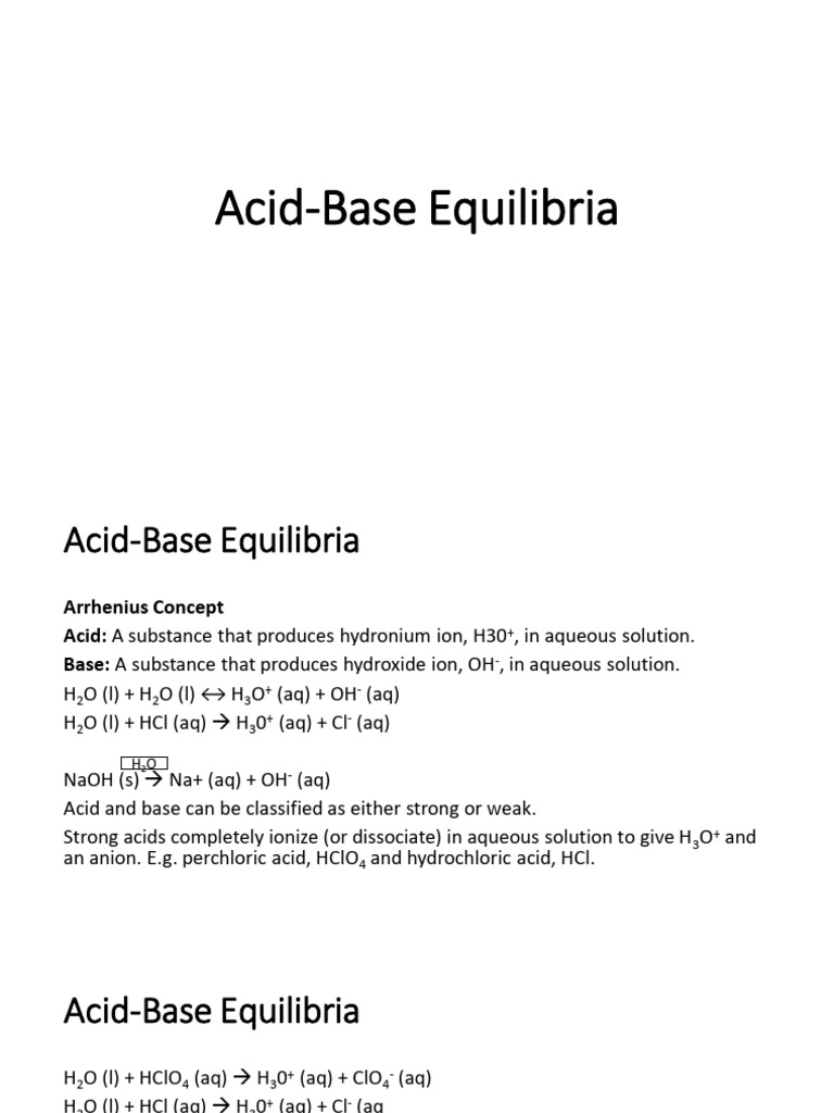 Acid-Base Equilibria | PDF | Acid | Acid Dissociation Constant