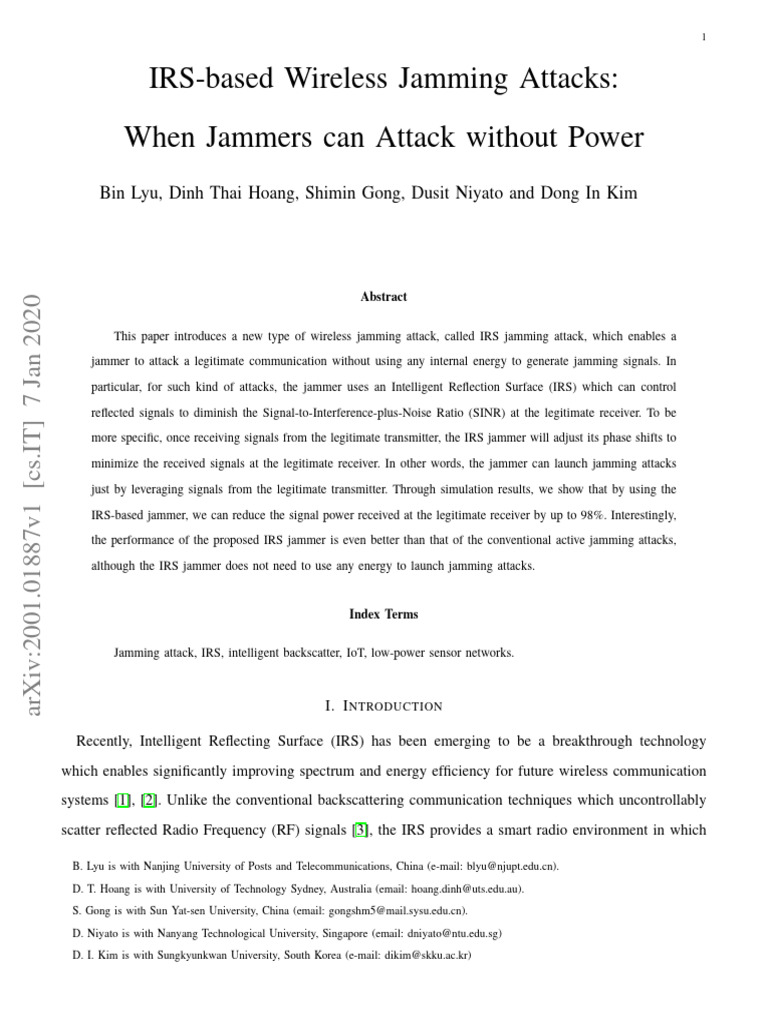 IRS-based Wireless Jamming Attacks When Jammers Can Attack Without ...