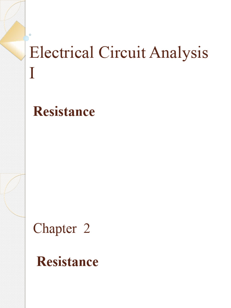 CH 2 Resistance | PDF | Electrical Resistance And Conductance | Resistor
