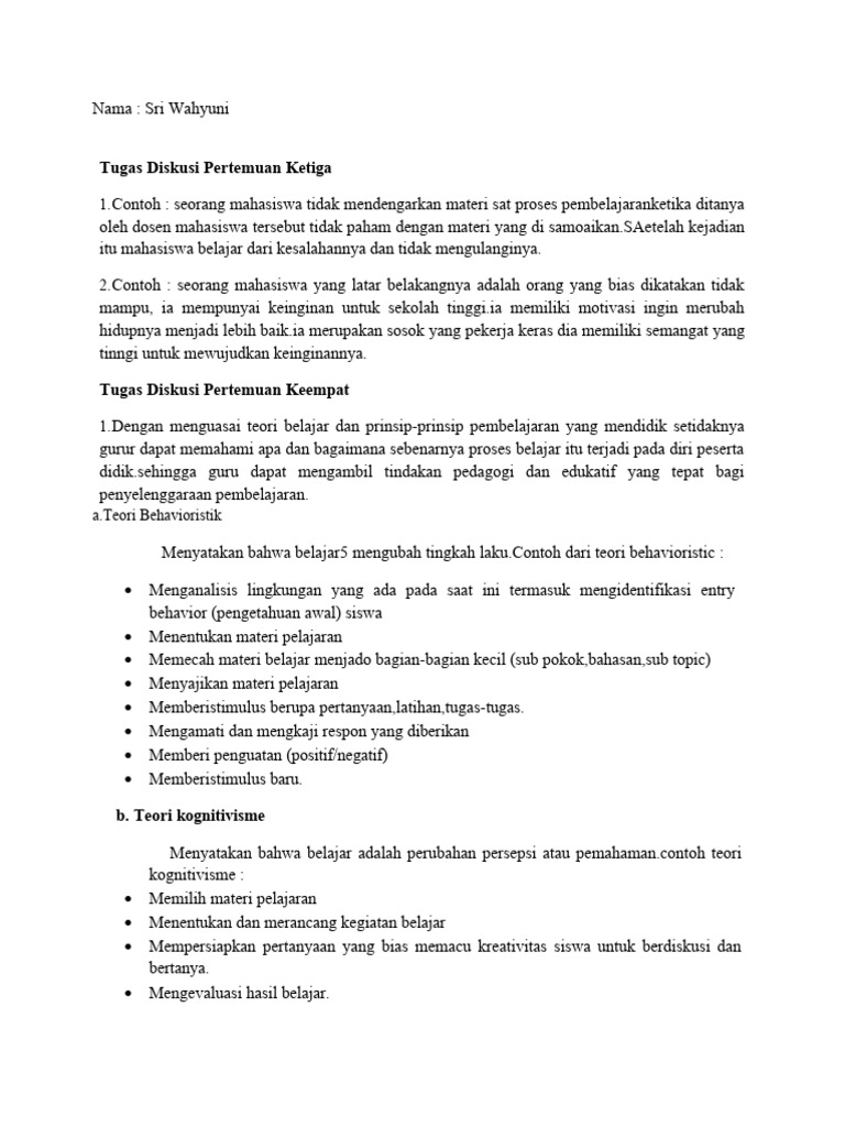 Tugas Portofolio Belajar&pembelajaran | PDF | Karier & Perkembangan