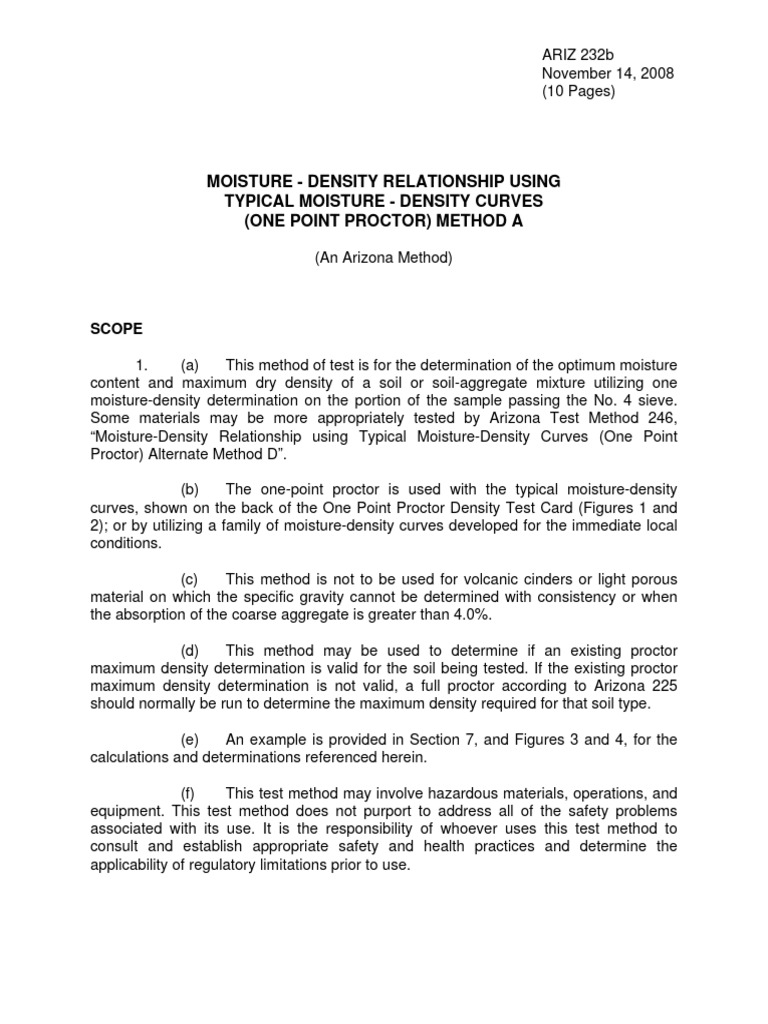 (One Point Proctor) Method A | PDF