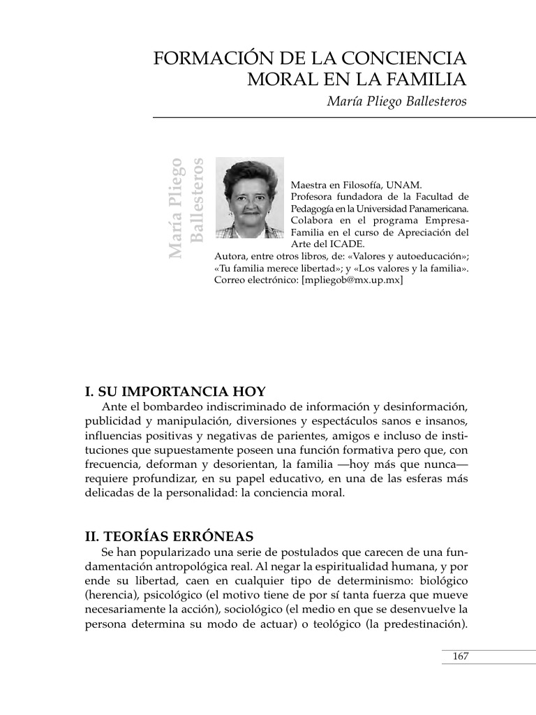 Formación de La Conciencia Moral en La Familia: María Pliego ...