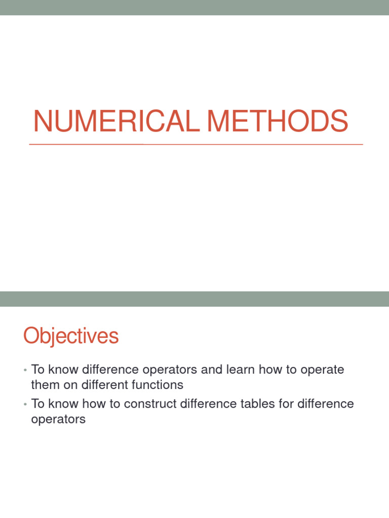 Numerical Methods Lec1 | PDF | Numerical Analysis | Finite Difference