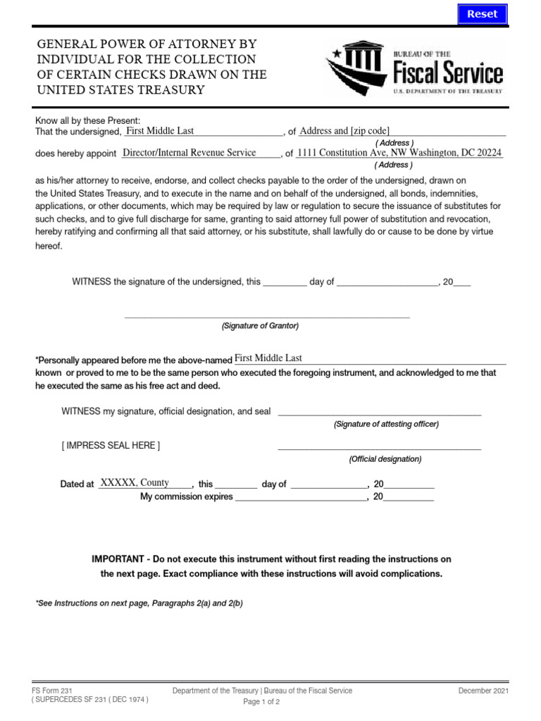 Form 231 - Power of Attorney - Notarize It 2 | PDF | Finance & Money ...