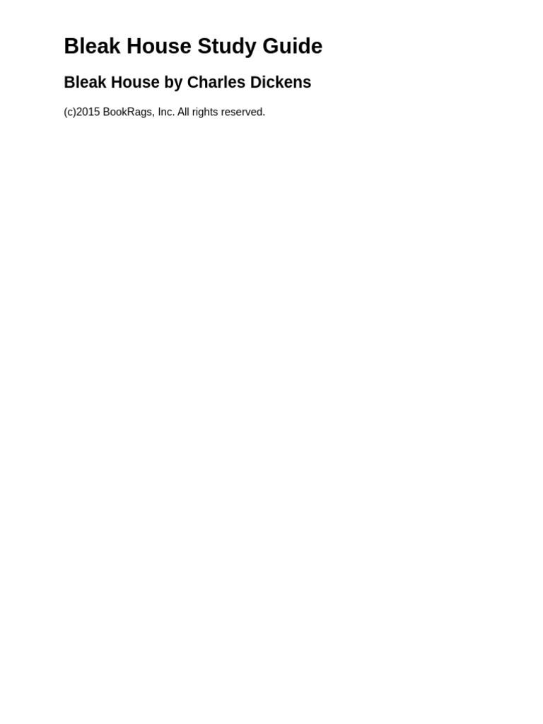 Bleak House Studyguide | PDF